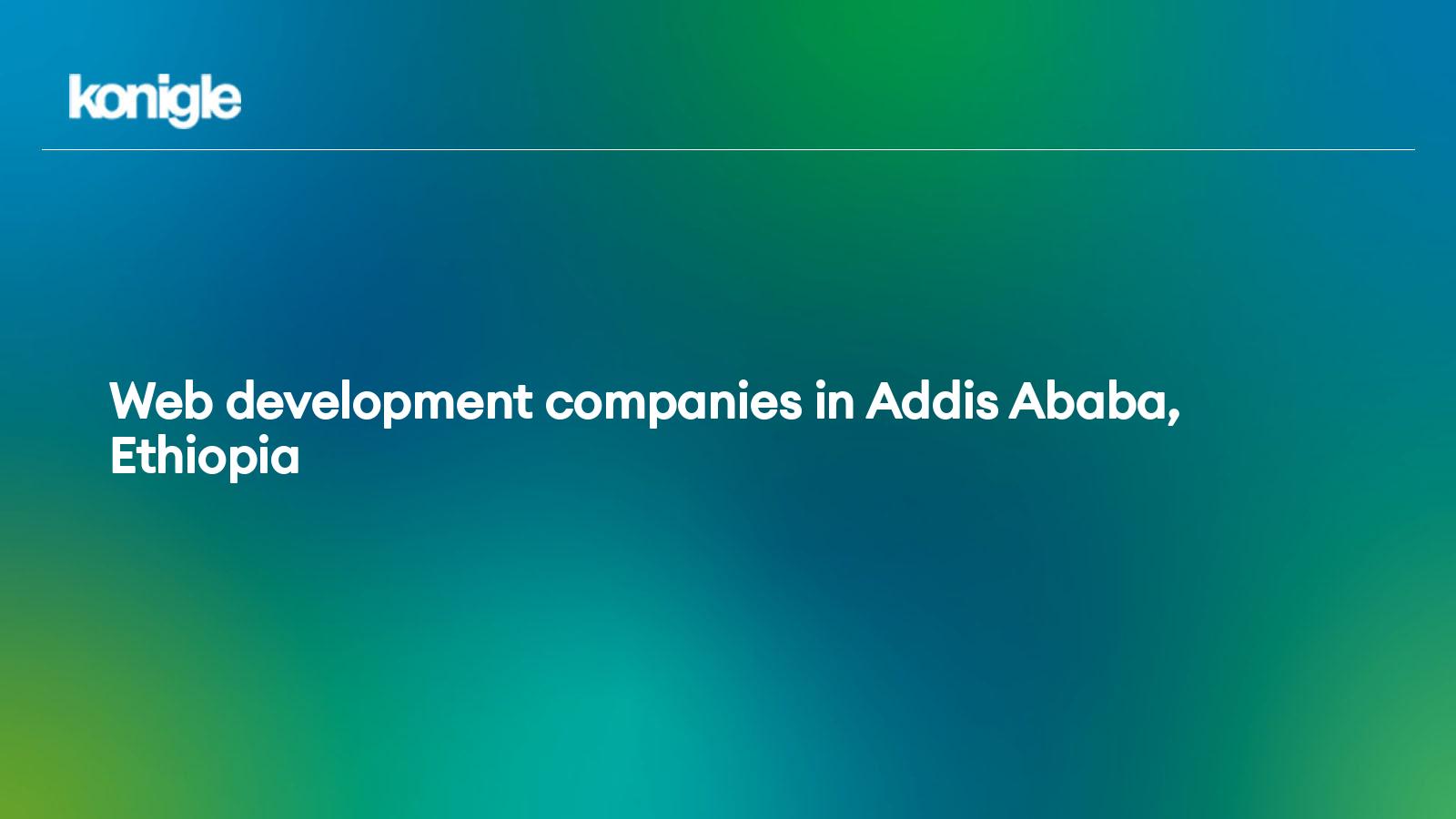 Top 15 Web development companies in Addis Ababa, Ethiopia for the Year 2024
